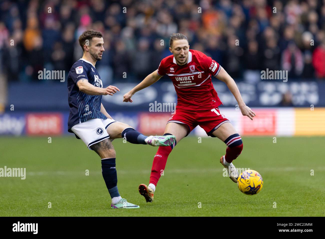 London, UK. 12th Sep, 2020. Joe Bryan of Millwall passes the ball ...