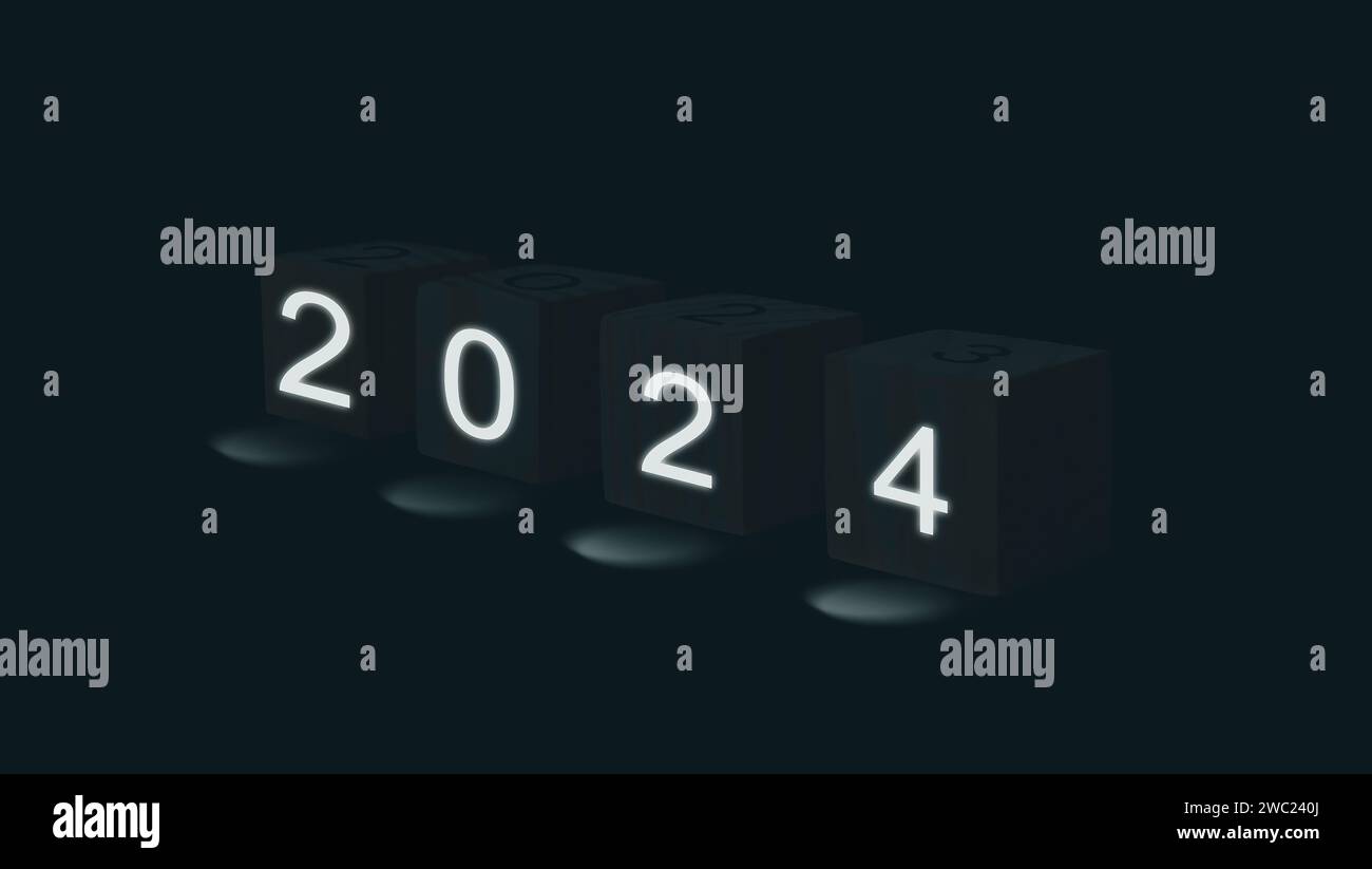 Choose number 2024 on dark background. countdown to 2024. Start concept ...