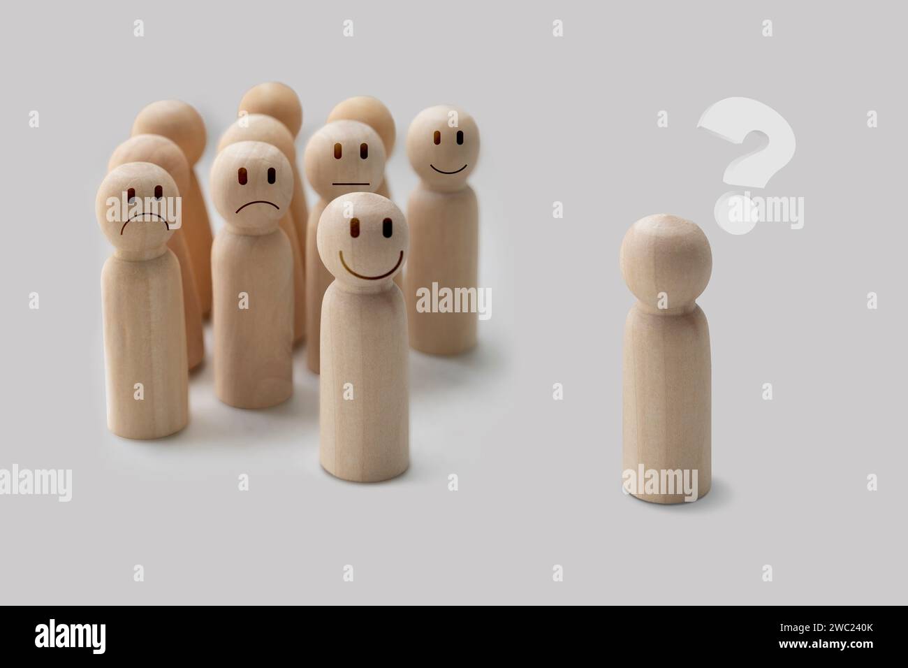 Human resource group, and talent management in the company with wooden ...