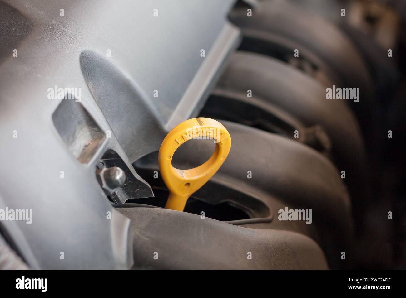 Yellow oil dipstick in hi-res stock photography and images - Alamy