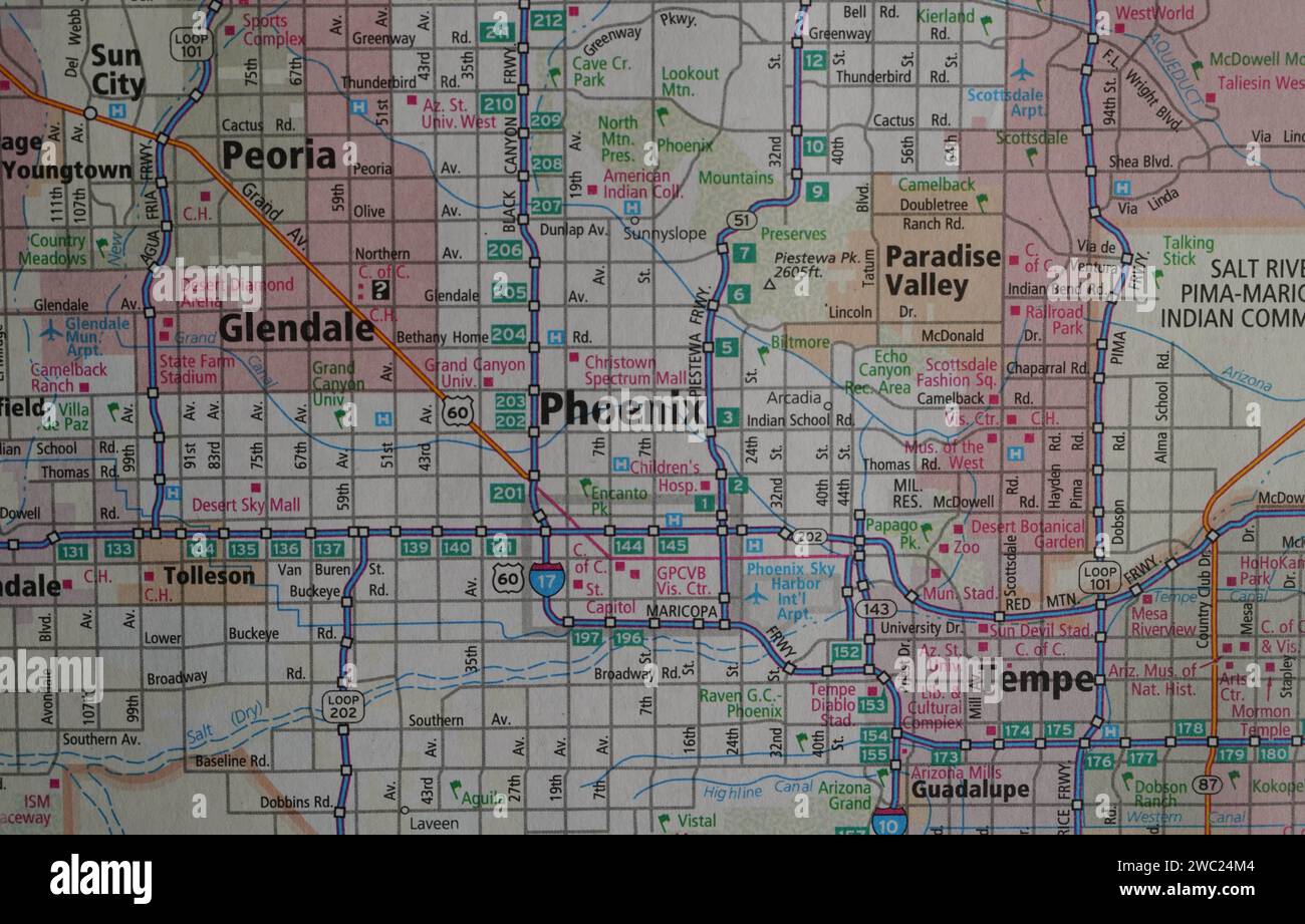 Road atlas map hi-res stock photography and images - Alamy