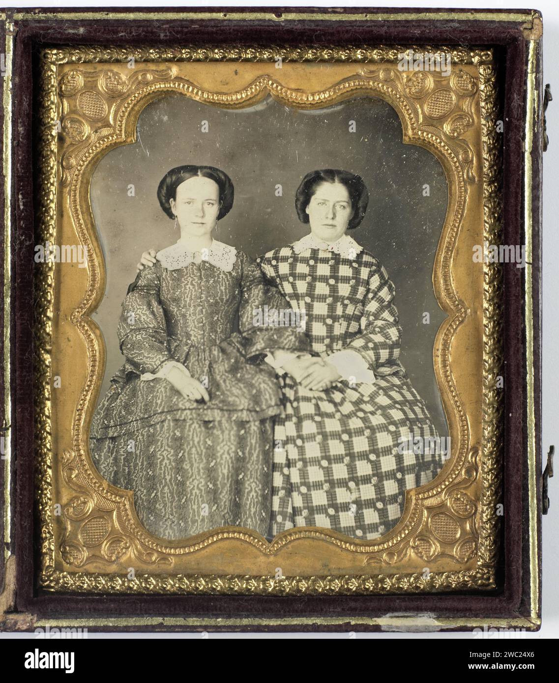 Portrait of two unknown young women, Anonymous, 1840 - 1860 photograph ...