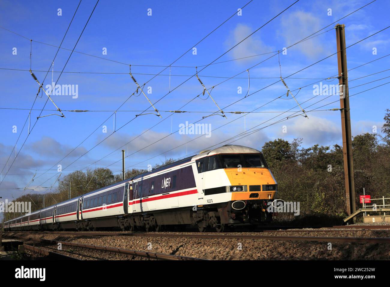 82213 LNER, White Livery train, East Coast Main Line Railway, Grantham ...