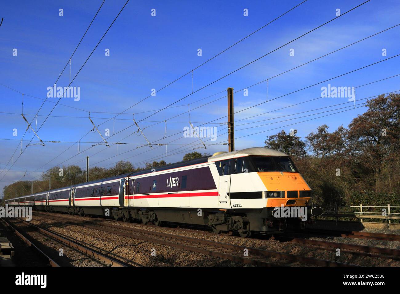 82222 LNER, White Livery train, East Coast Main Line Railway, Grantham ...