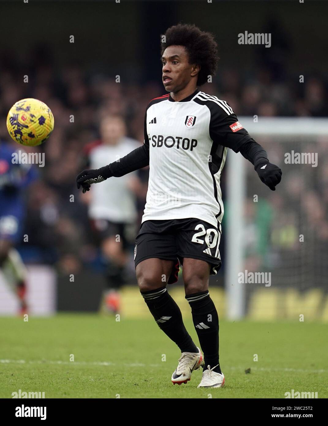 Fulham's Willian during the Premier League match at Stamford Bridge ...
