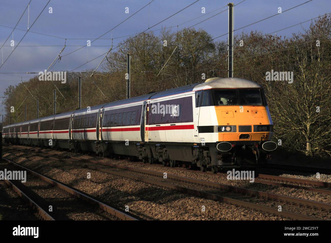 82222 LNER, White Livery train, East Coast Main Line Railway, Grantham ...