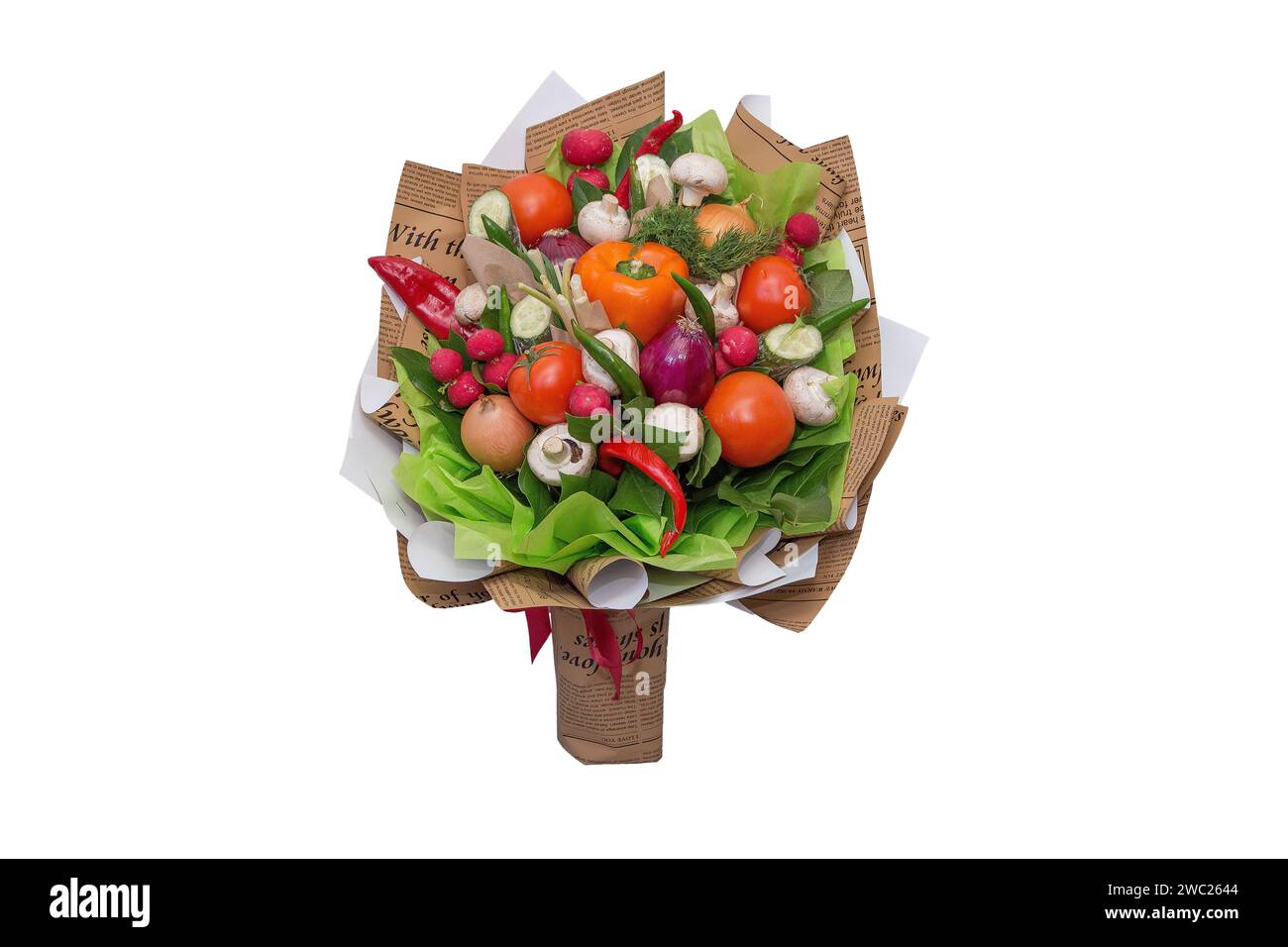 Festive congratulatory bouquet on a white isolated background ...