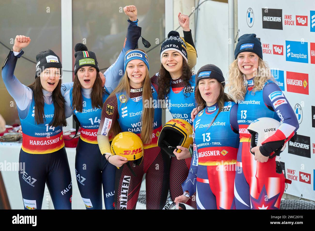 Innsbruck, Österreich 13.- 14. Januar 2024: Eberspächer Rennrodel ...