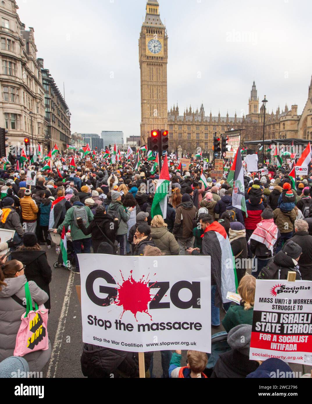 London, England, UK. 13th Jan, 2024. Tens of thousands of protesters ...