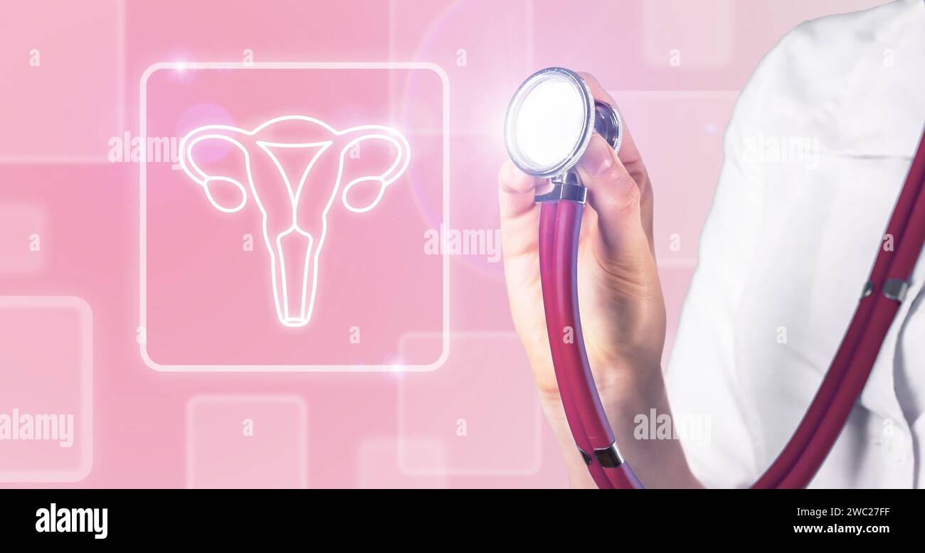 Gynecology concept. Women health care, fertility, womb, hormone ...