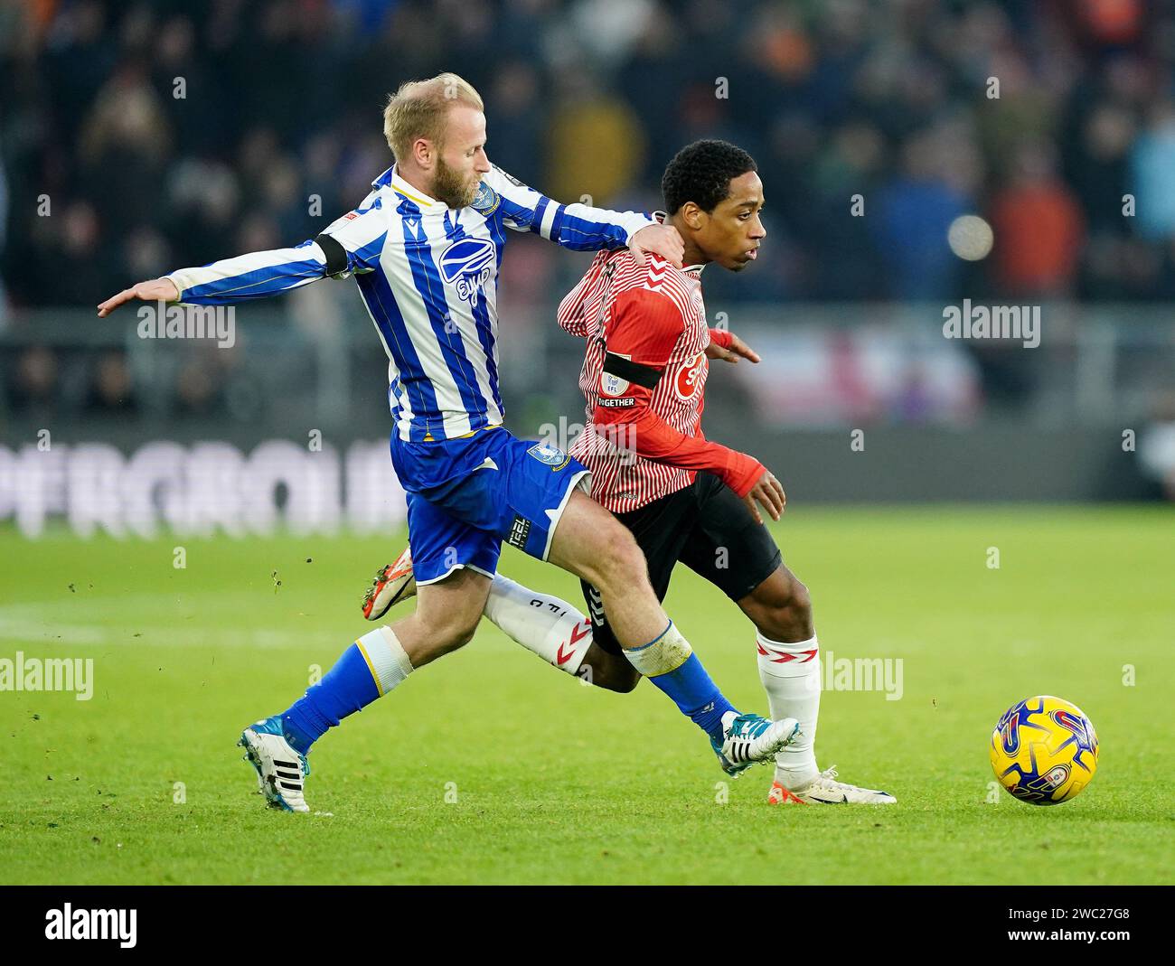 Sheffield Wednesday's Barry Bannan (left) challenges Southampton's Kyle ...