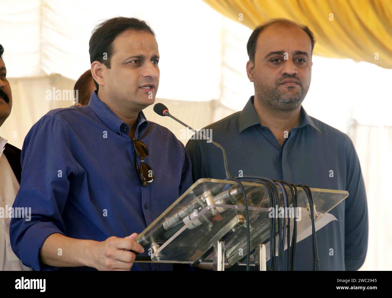 Mayor Karachi, Barrister Murtaza Wahab along with Deputy Mayor Salman Abdullah Murad addresses ...