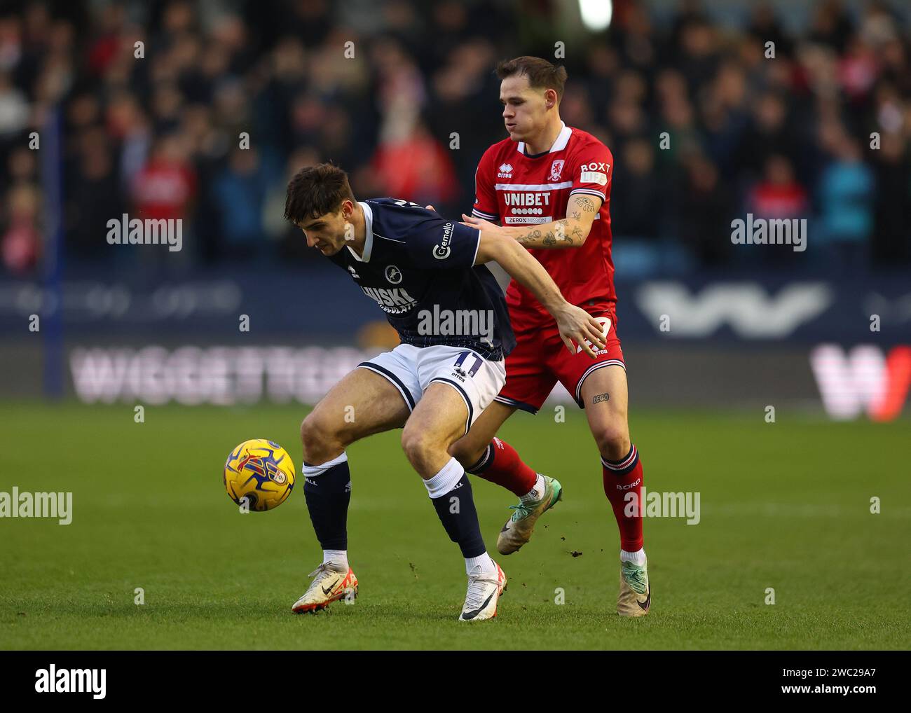 The Den, Bermondsey, London, UK. 13th Jan, 2024. EFL Championship ...