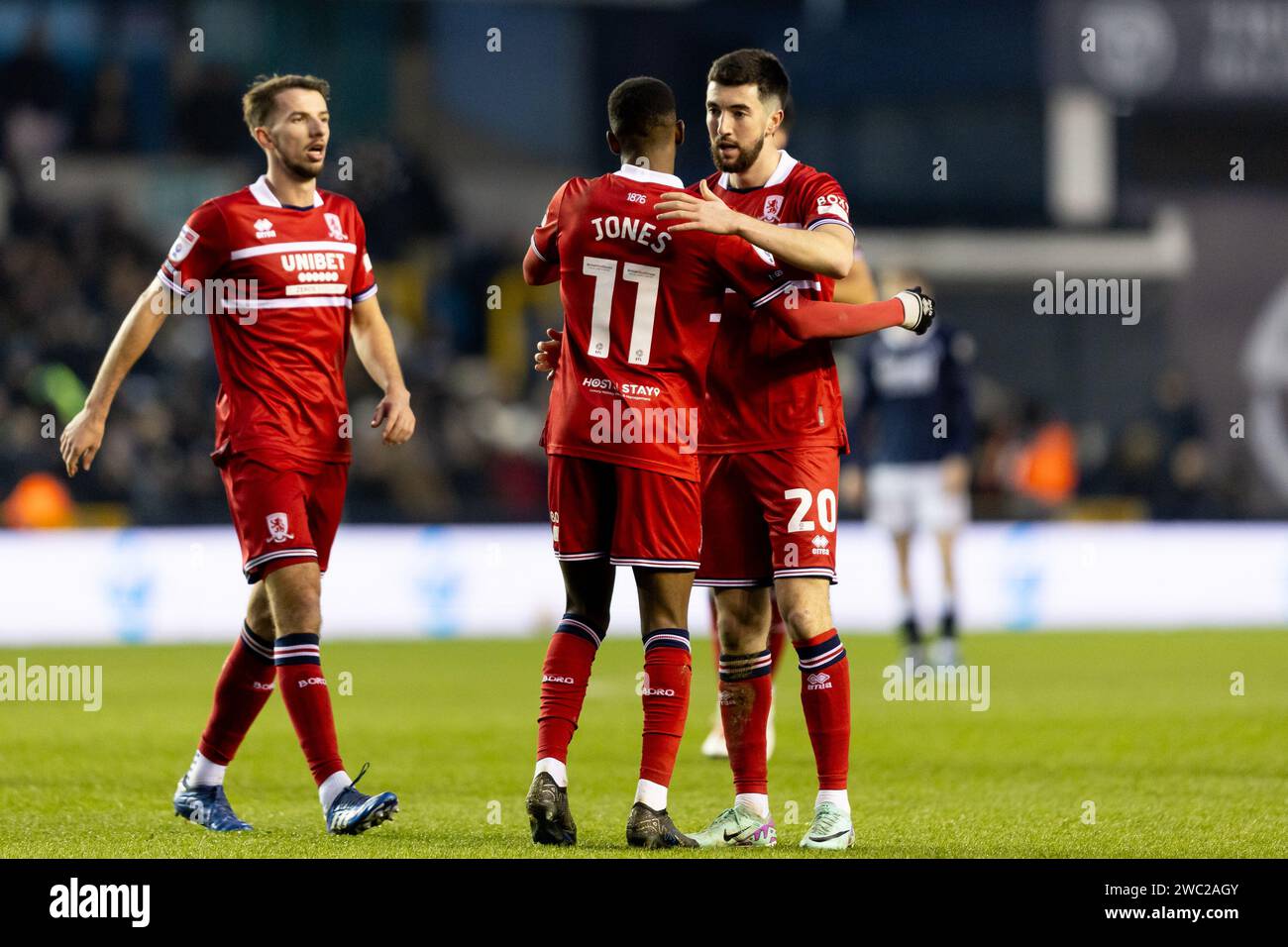 Isaiah Jones of Middlesbrough celebrates with Finn Azaz of ...