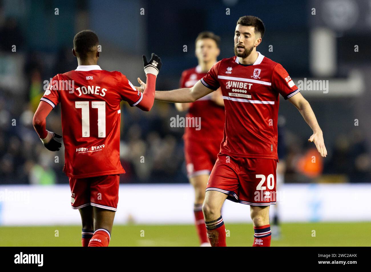 Isaiah Jones of Middlesbrough celebrates with Finn Azaz of ...