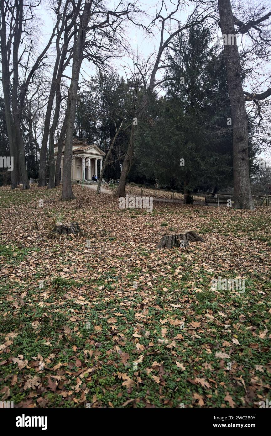 Neoclassical temple in the park of Monza in autumn Stock Photo - Alamy