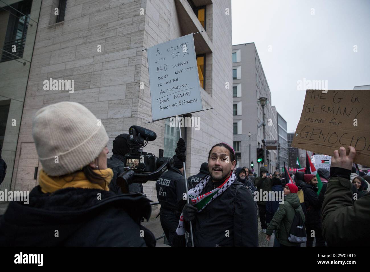 In Berlin, a contentious pro-Palestine protest on January 13, 2024, at ...
