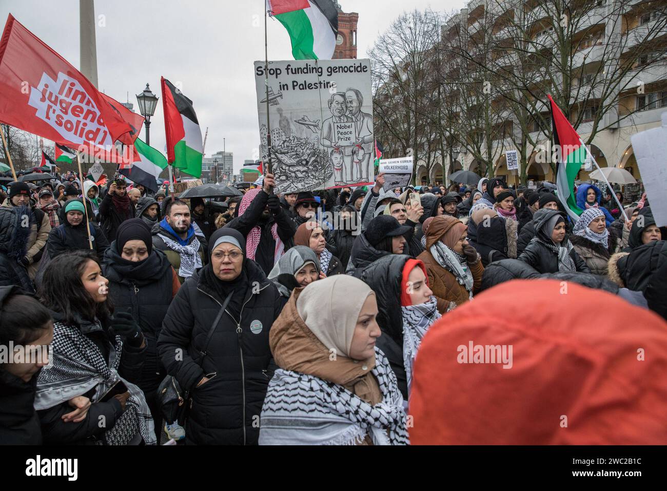 In Berlin, a contentious pro-Palestine protest on January 13, 2024, at ...