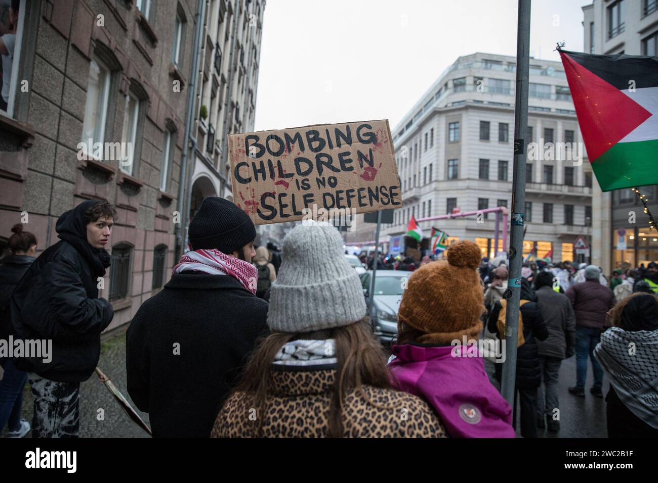 In Berlin, a contentious pro-Palestine protest on January 13, 2024, at ...