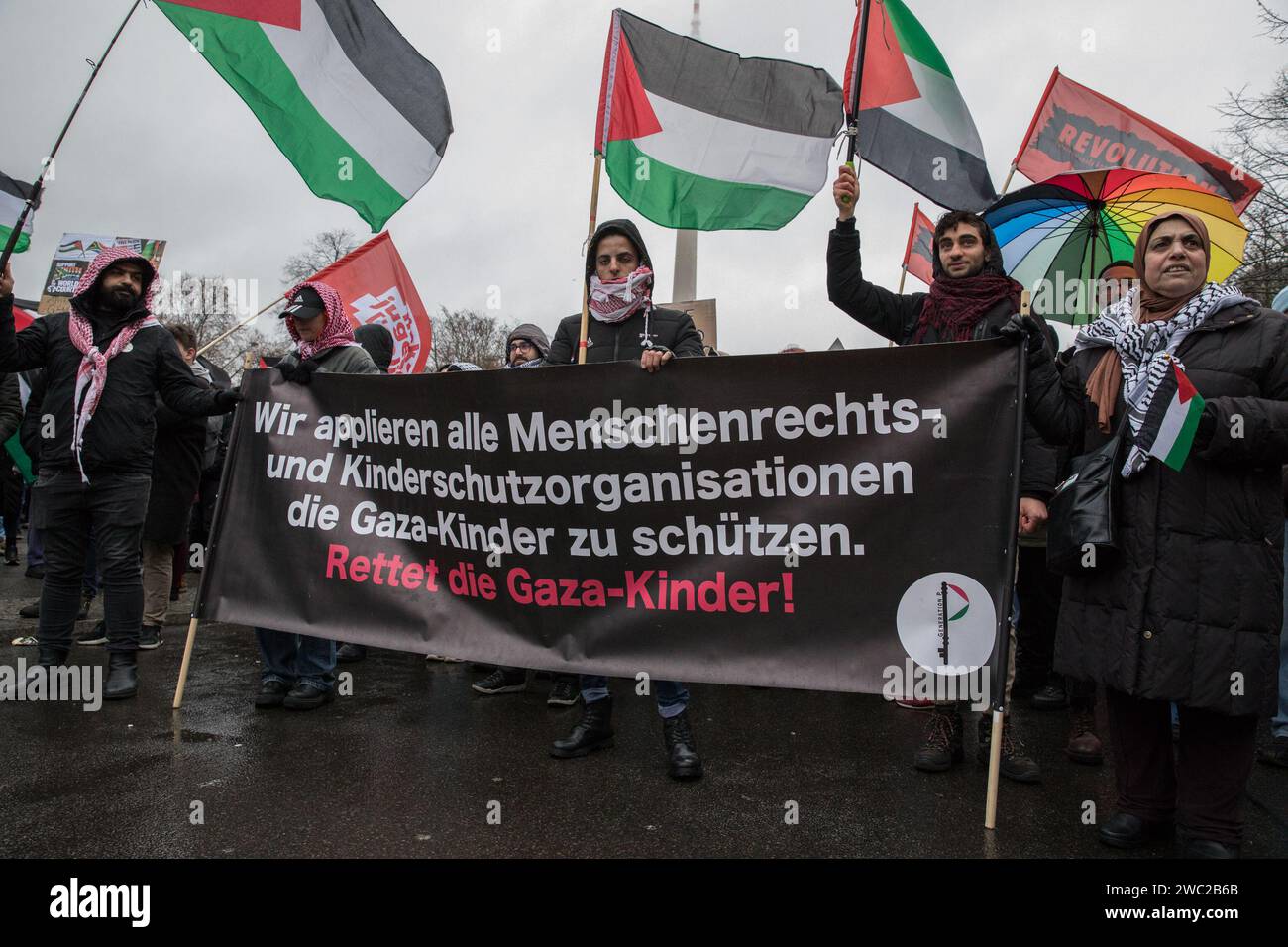 In Berlin, a contentious pro-Palestine protest on January 13, 2024, at ...