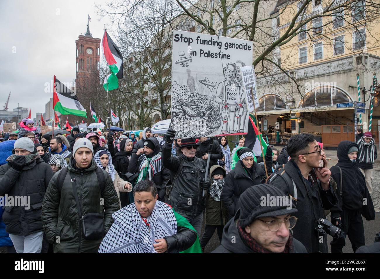 In Berlin, a contentious pro-Palestine protest on January 13, 2024, at ...