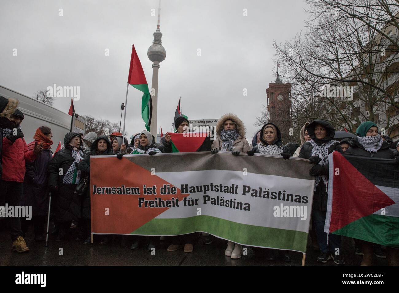 In Berlin, a contentious pro-Palestine protest on January 13, 2024, at ...