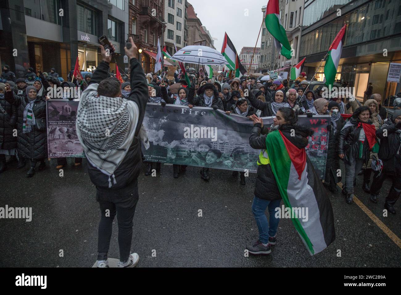 In Berlin, a contentious pro-Palestine protest on January 13, 2024, at ...