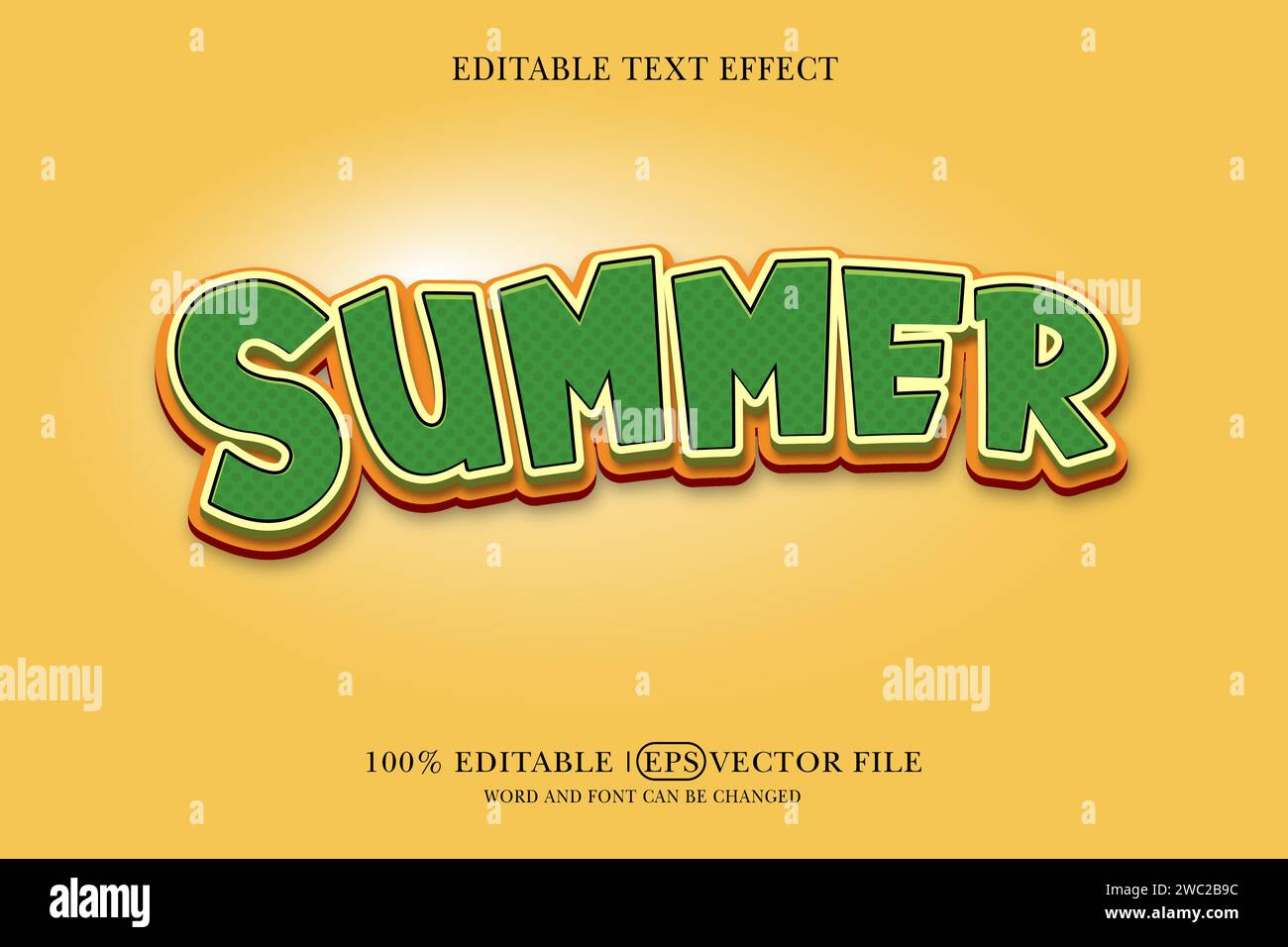 Summer title background Editable text effect, 3d text template Stock Vector Image & Art - Alamy