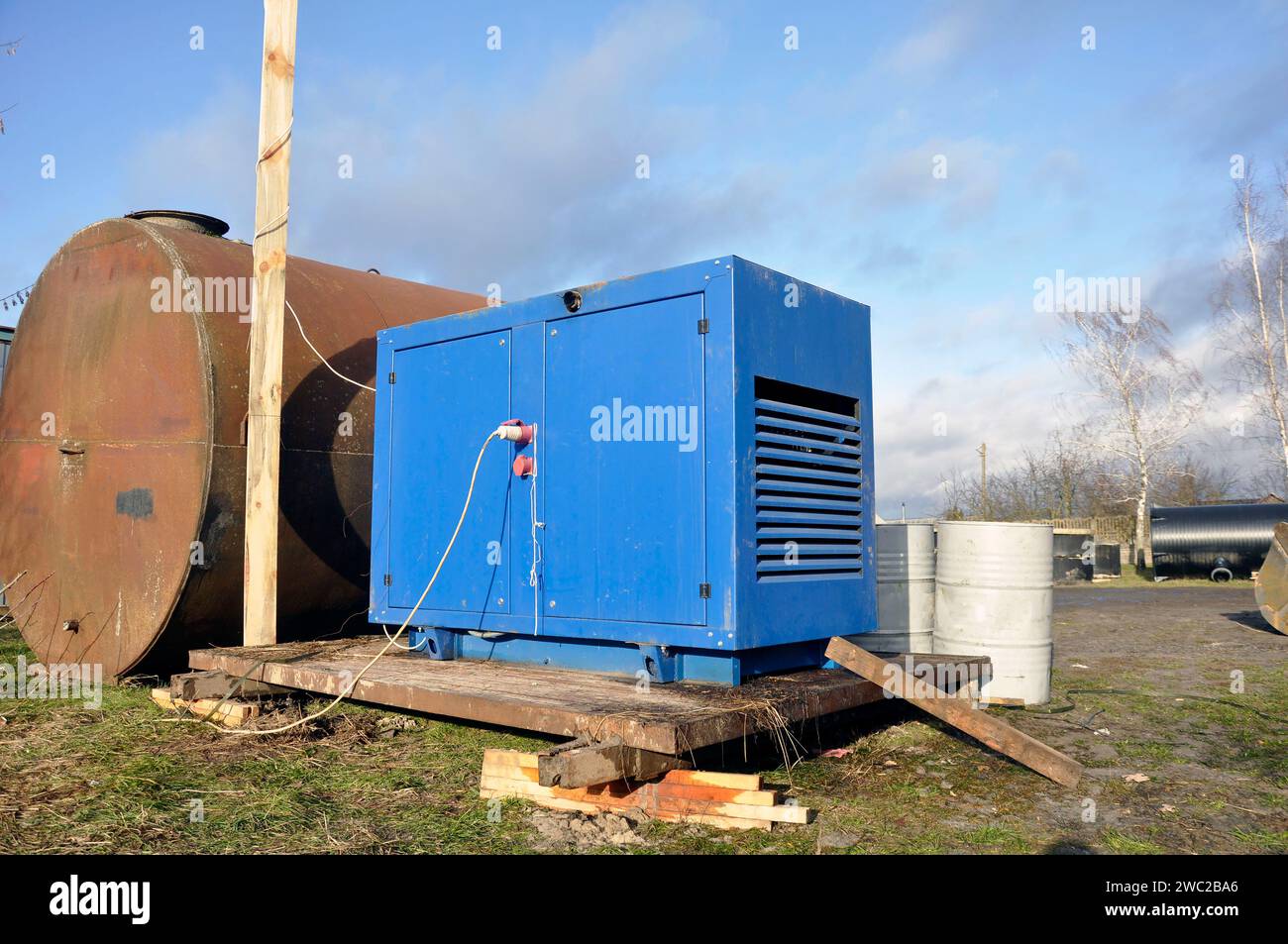 Diesel generator. Emergency generator for uninterrupted power supply ...