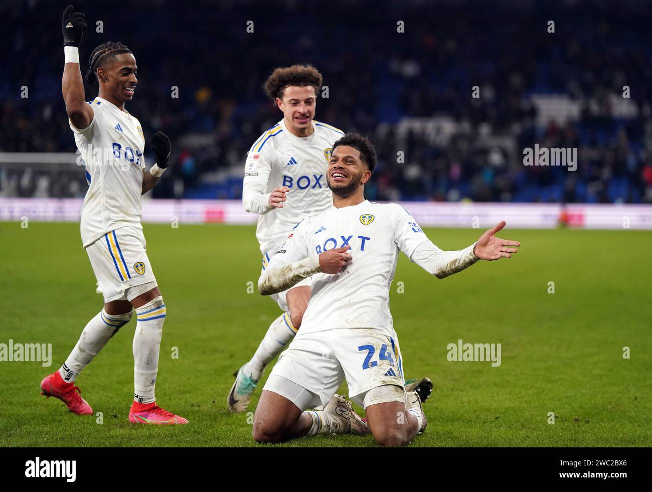 Leeds United's Georginio Rutter celebrates scoring his sides third goal ...