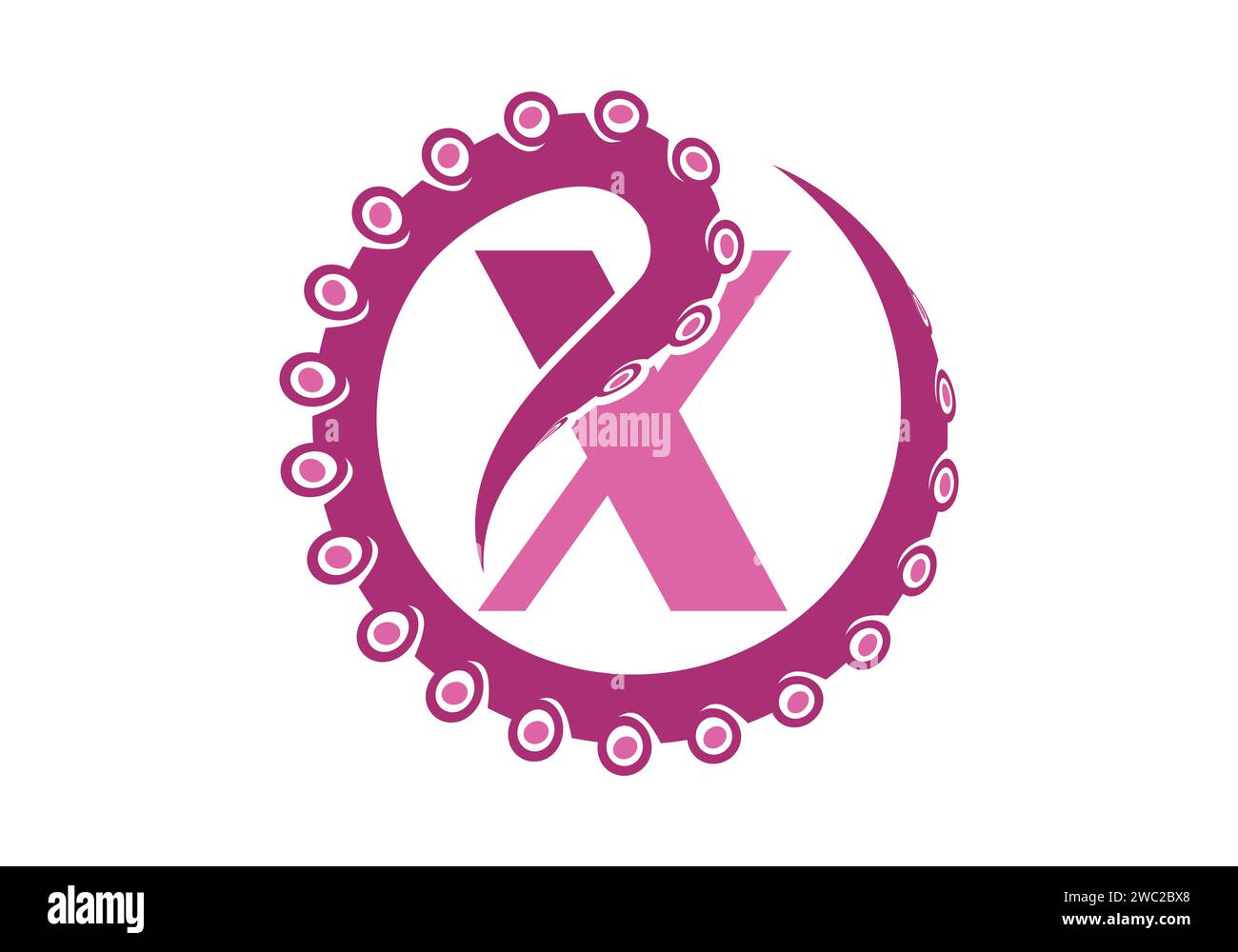 Octopus Logo With X Letter Design Concept Vector Template Stock Vector ...