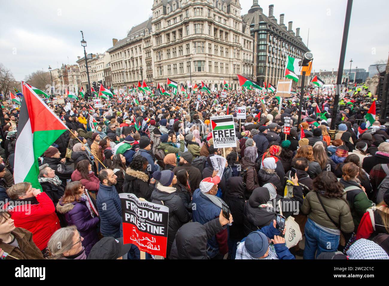 London, England, UK. 13th Jan, 2024. Tens of thousands of protesters ...