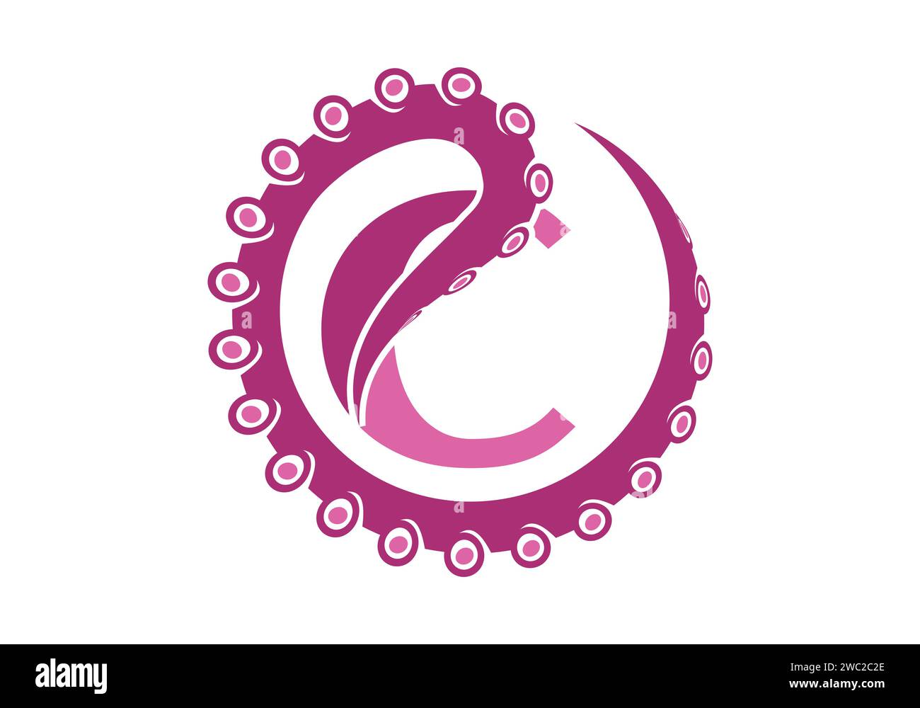 Octopus Logo With C Letter Design Concept Vector Template Stock Vector ...