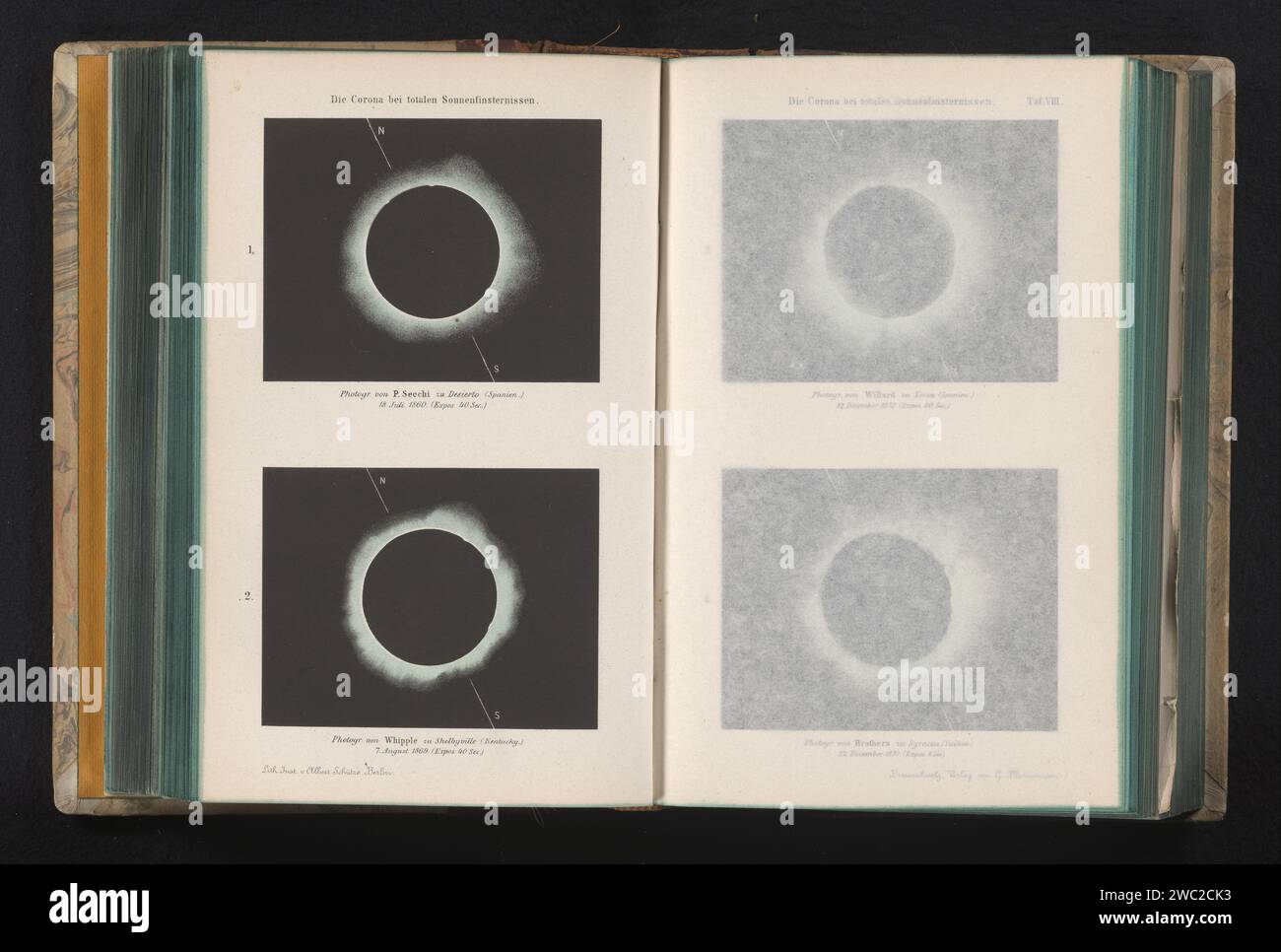 Corona at full solar eclipse, Albert Schutze, John Adams Whipple, 1869 ...