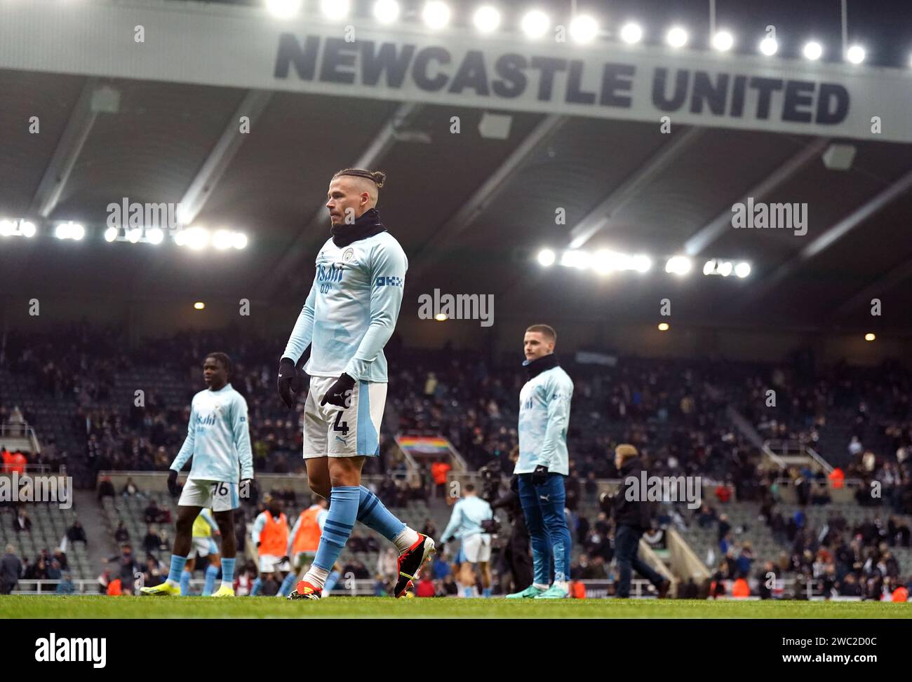 Manchester City's Kalvin Phillips warming up ahead of the Premier ...