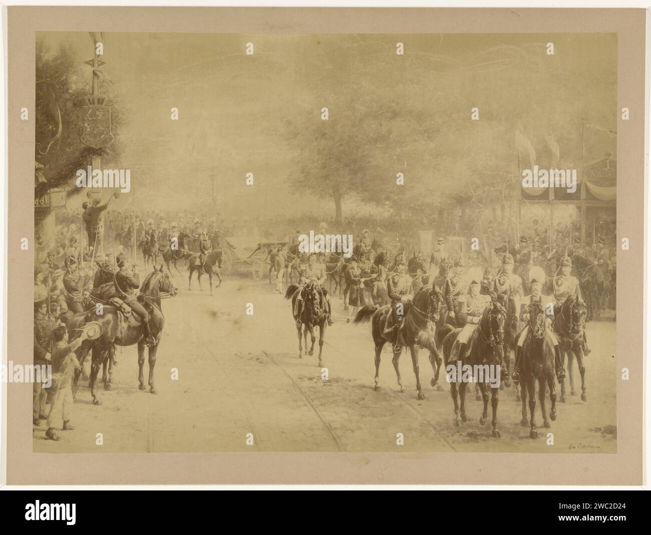 The Frederiksplein in Amsterdam during the arrival of Queen Wilhelmina ...
