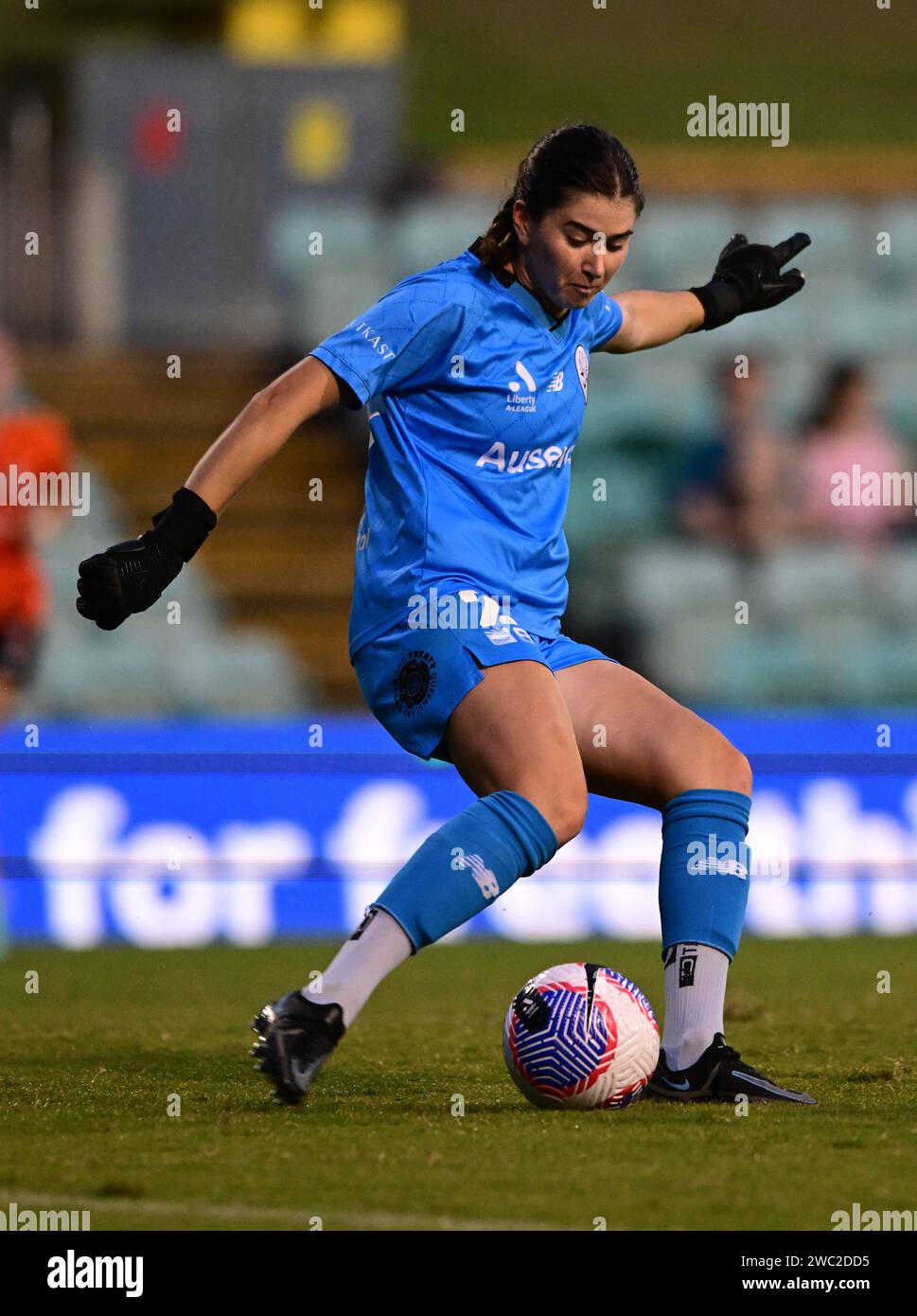 Lilyfield, Australia. 13th Jan, 2024. Jordan Silkowitz of Brisbane Roar ...