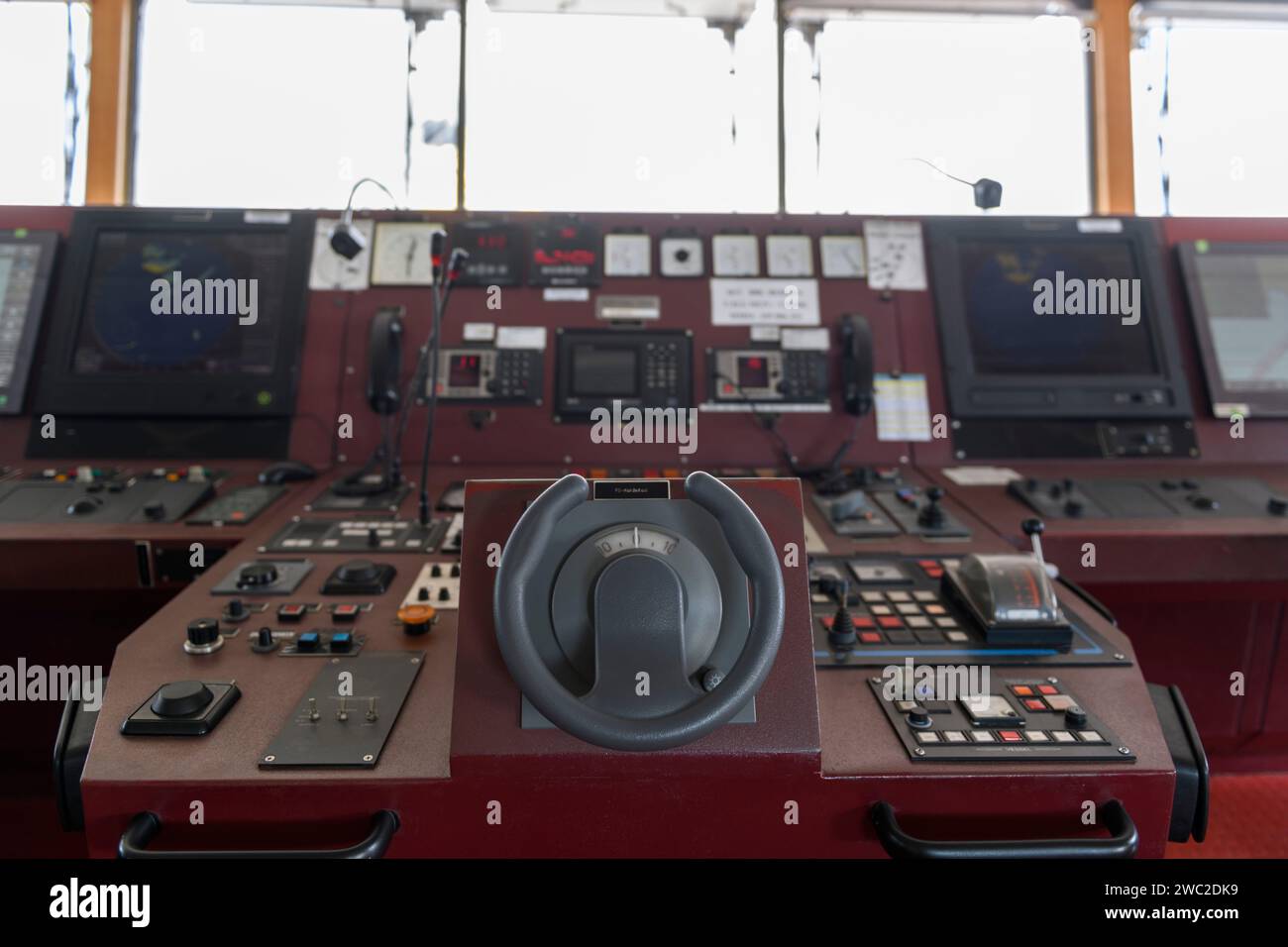 Ship's control device. Engine control from navigational bridge. Focused ...