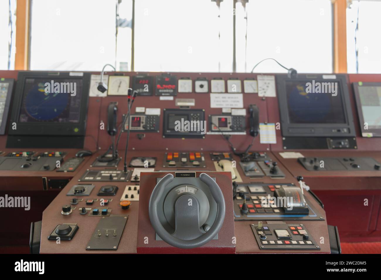 Ship's control device. Engine control from navigational bridge. Focused ...