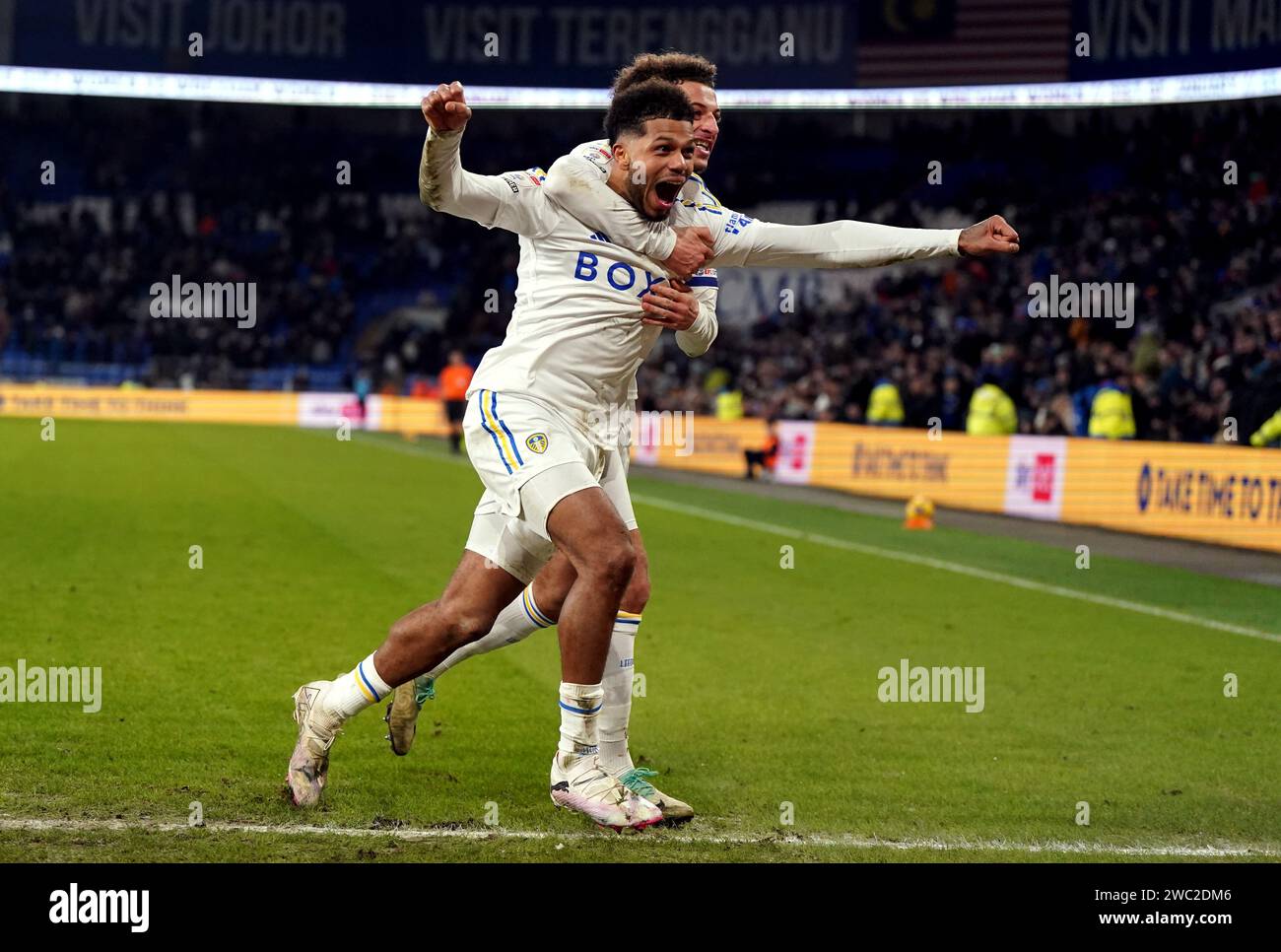 Leeds United's Georginio Rutter celebrates scoring his sides third goal ...
