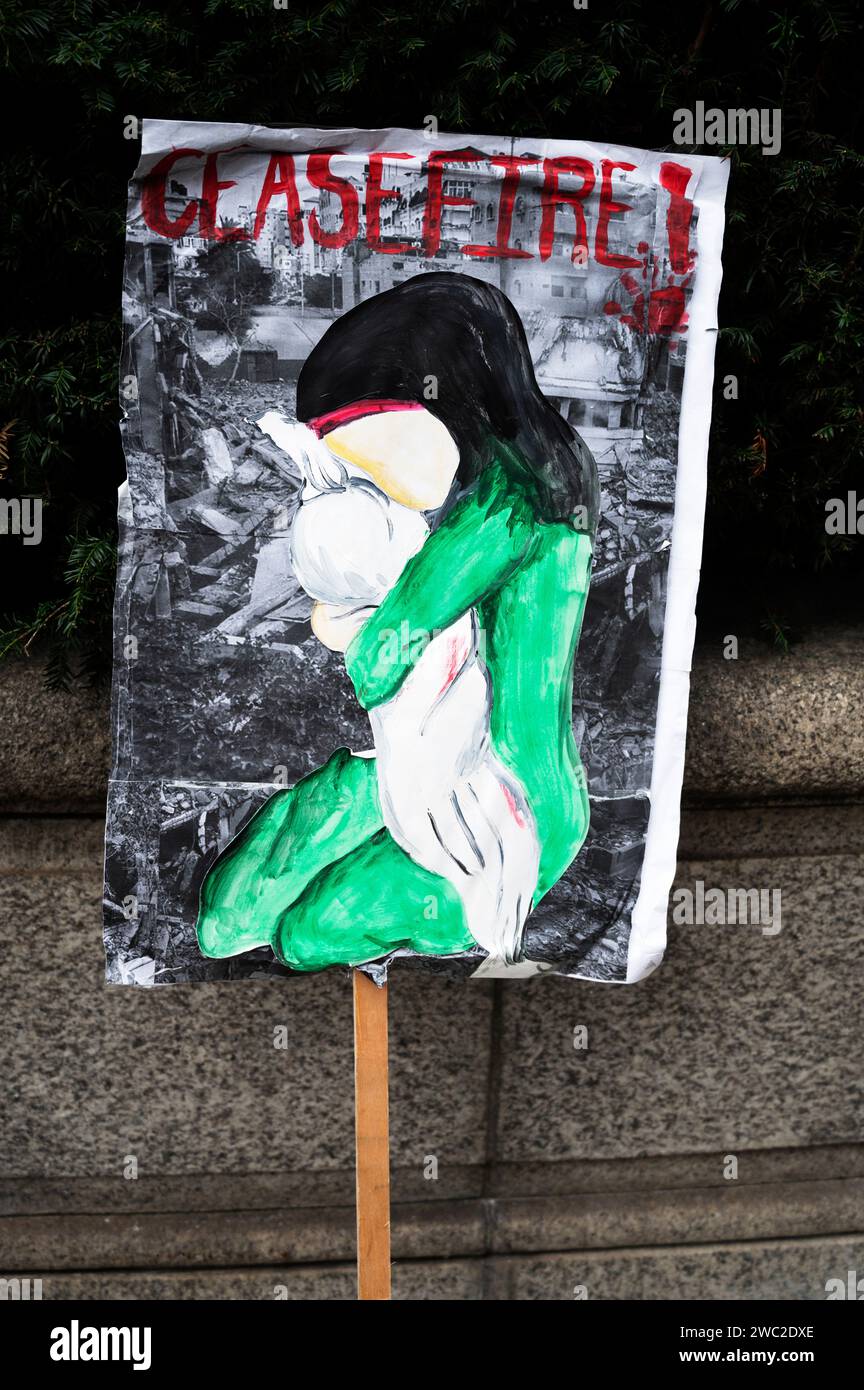 January 13th 2024. Hundreds of thousands of protestors assemble at Bank ...