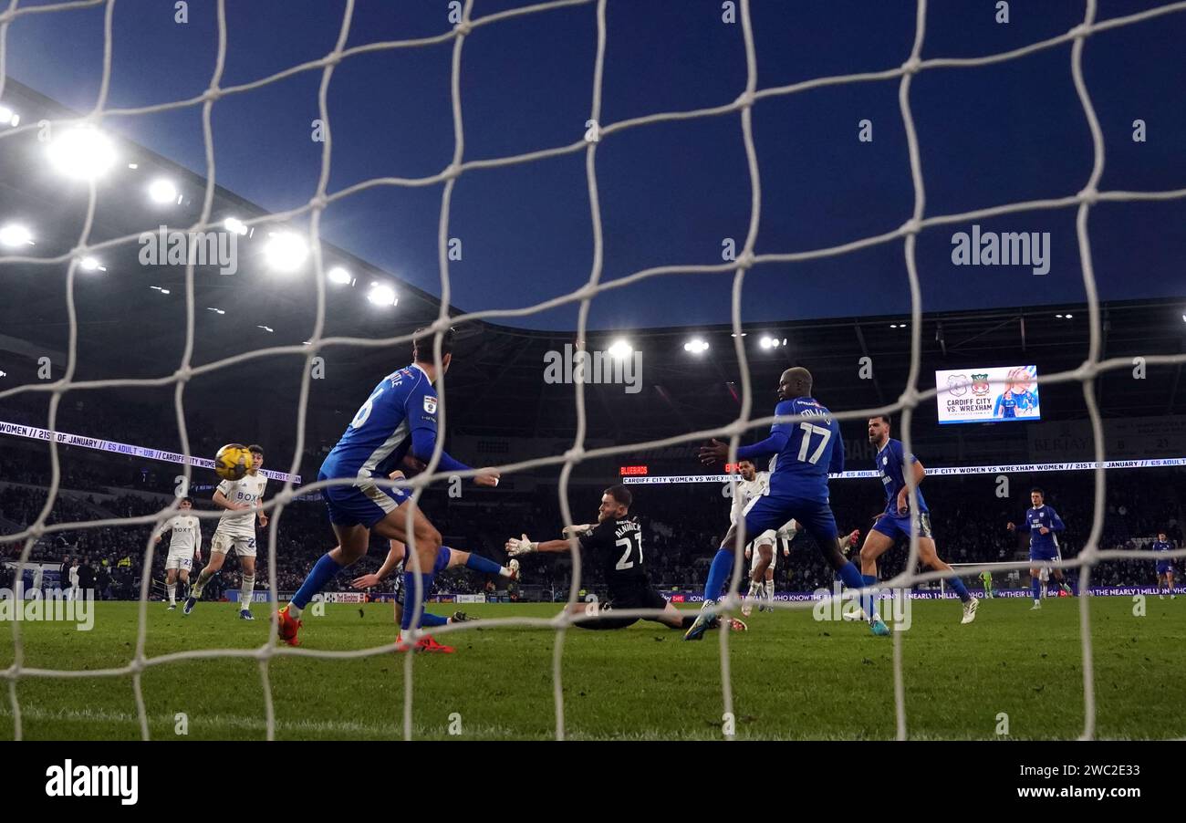 Leeds United's Georginio Rutter scoring his sides third goal during the ...