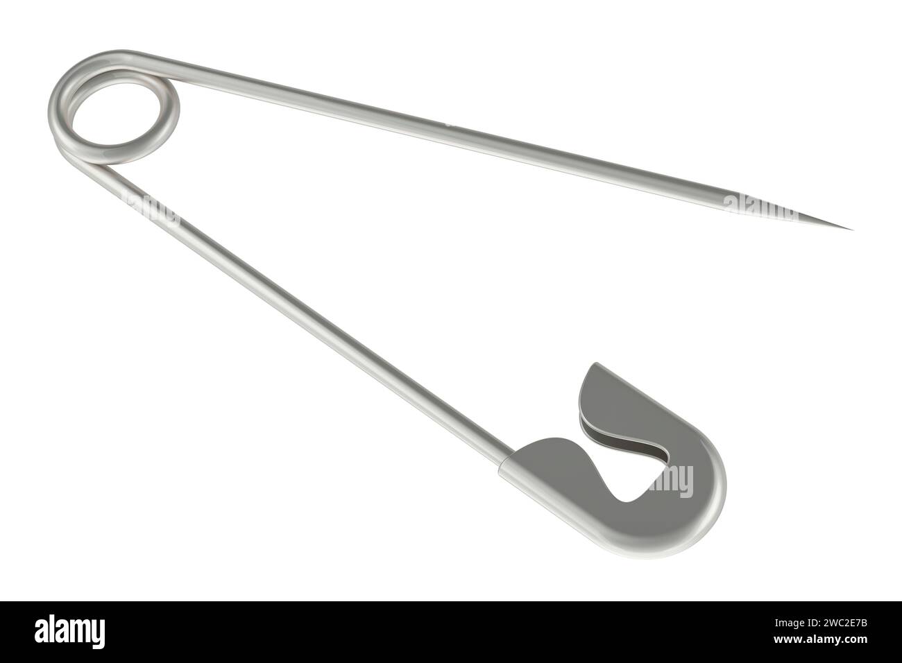 Safety Pin, opened. 3D rendering isolated on white background Stock ...