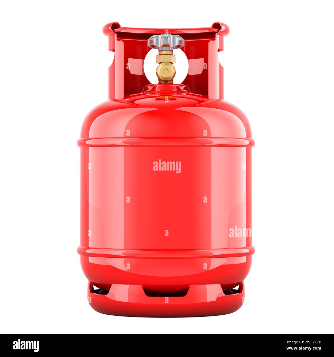 Propane cylinder with compressed gas, 3D rendering isolated on white ...