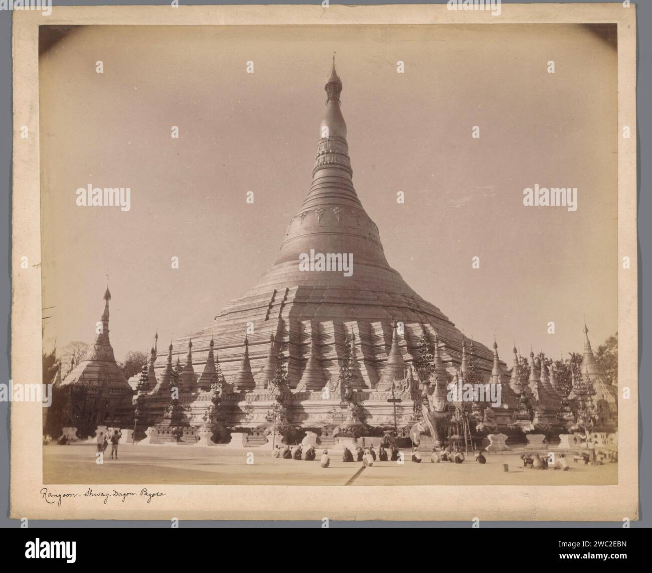 View of the Shewdagon Pagoda in Yangon, Myanmar, anonymous, 1860 - 1899 ...