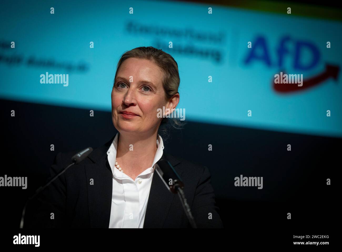 Duisburg, Germany. 13th Jan, 2024. Alice Weidel, AfD party leader ...