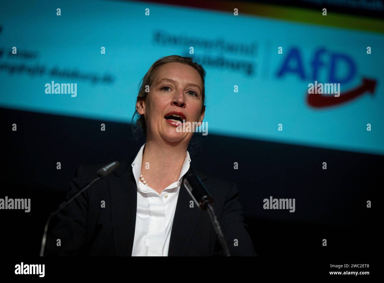 Duisburg, Germany. 13th Jan, 2024. Alice Weidel, AfD party leader ...