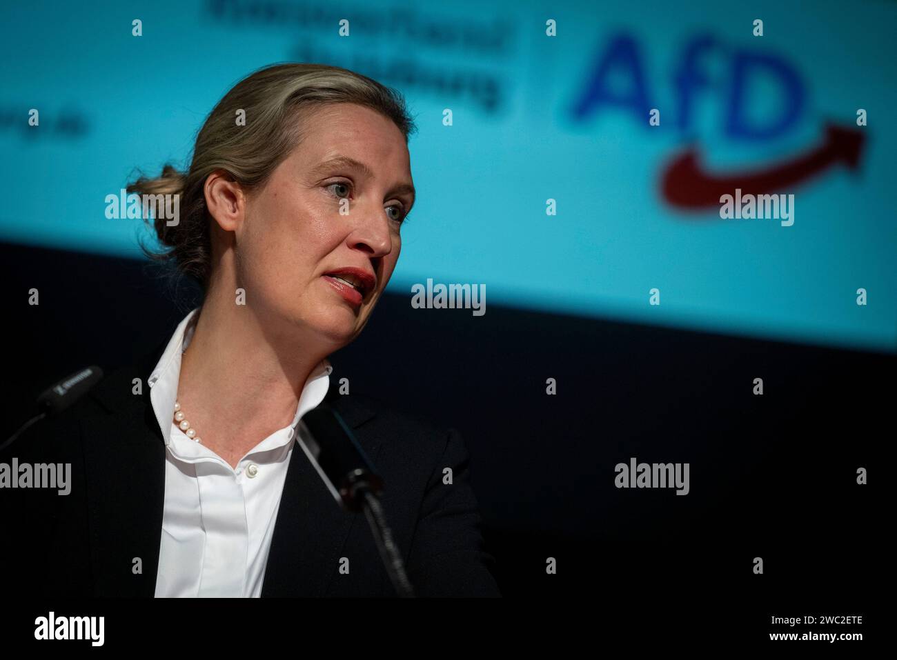 Duisburg, Germany. 13th Jan, 2024. Alice Weidel, AfD party leader ...