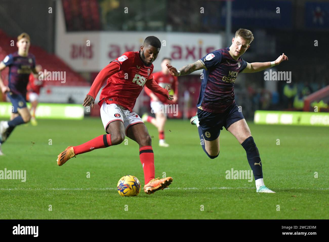 London, England. 13th Jan 2024. Daniel Kanu of Charlton Athletic and ...