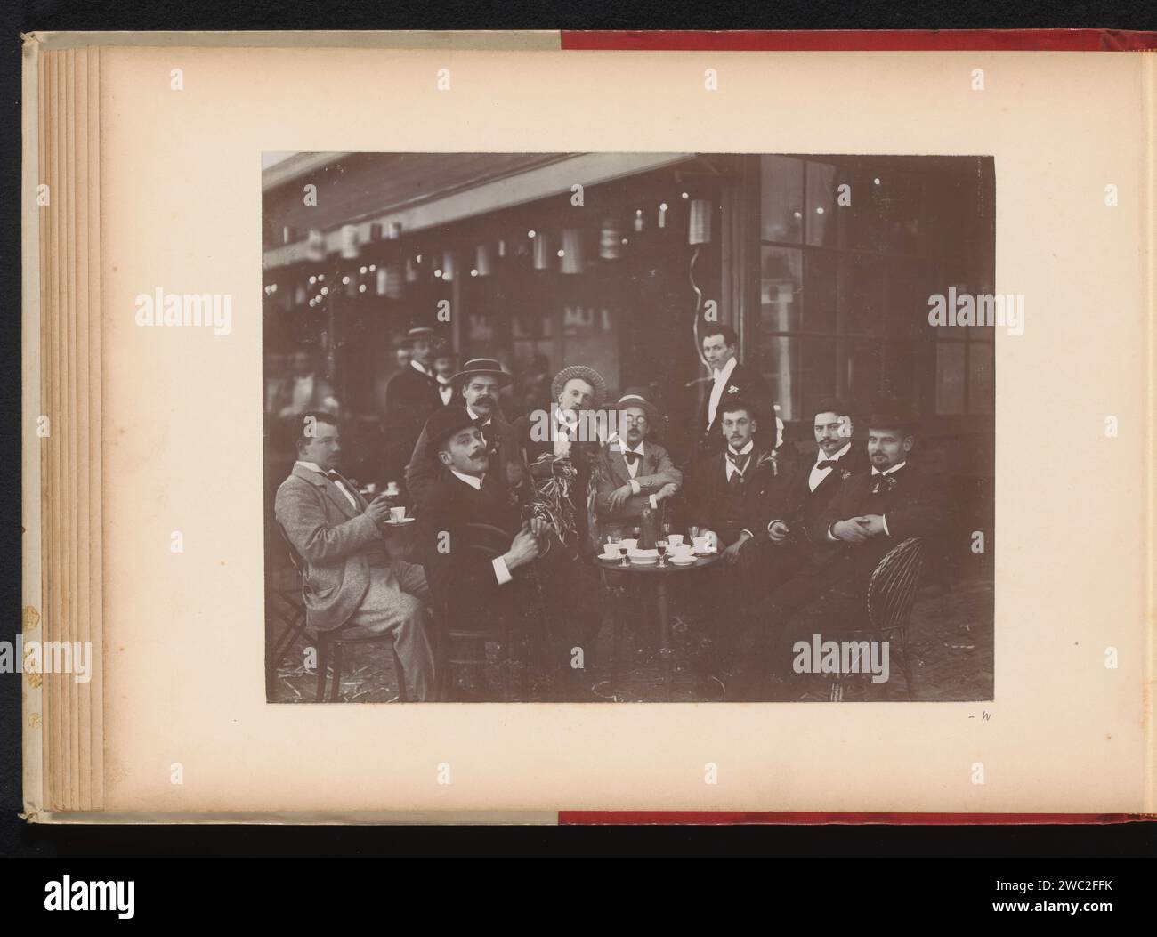 Group of members of the Amsterdamsch Studenten Corps on a terrace, at ...
